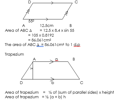 Area Of Plane Figures - Class Notes
