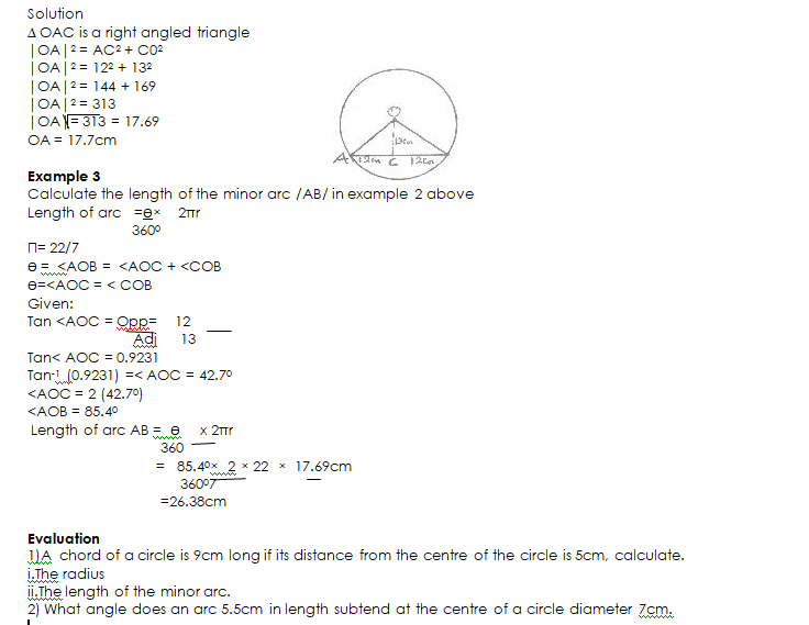 Deductive Proof of Circle Geometry - ClassNotes.ng