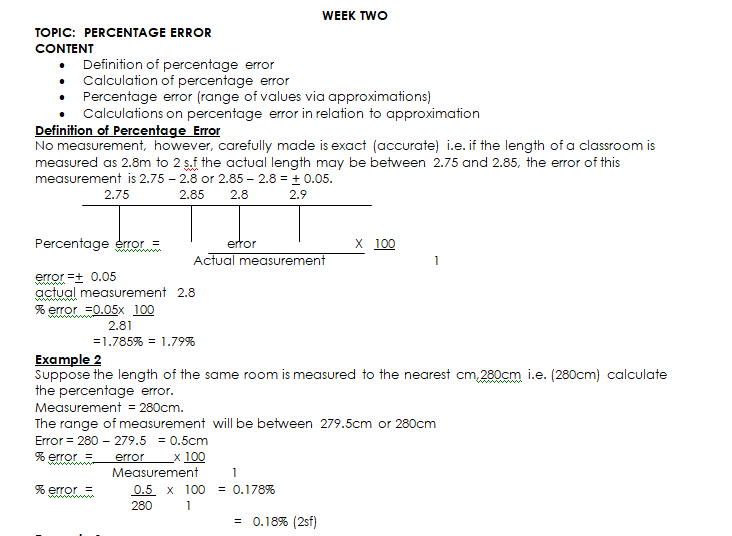 Percentage Error ClassNotes ng percentage-error-classnotes-ng