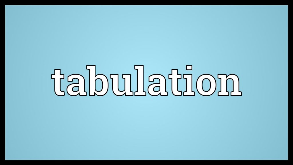 Simple Tabulation - ClassNotes.ng