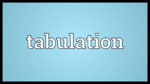 Simple Tabulation - ClassNotes.ng