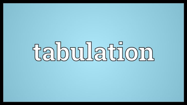 Simple Tabulation - ClassNotes.ng