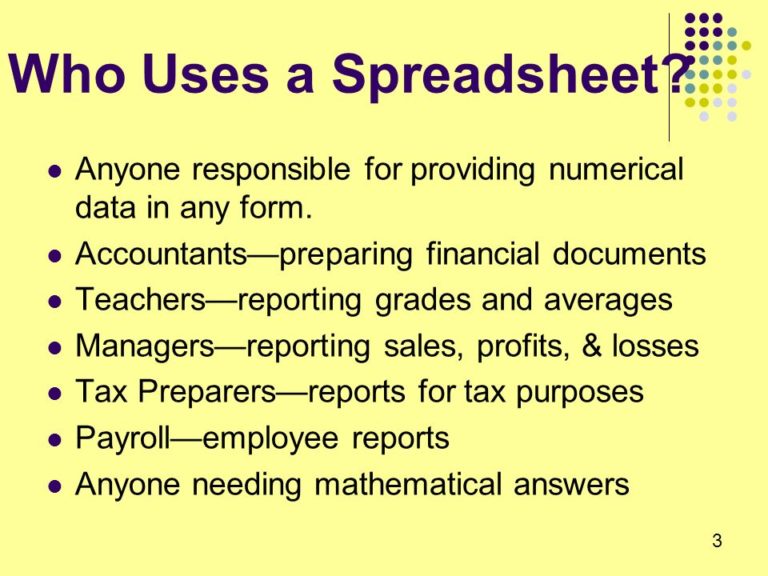 Spreadsheet Packages; Meaning and Uses - ClassNotes.ng