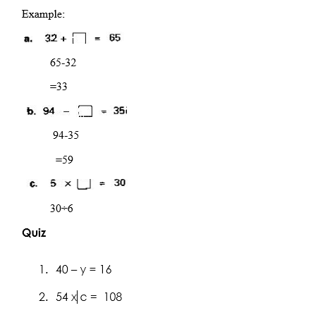 Everyday Math Open Sentences