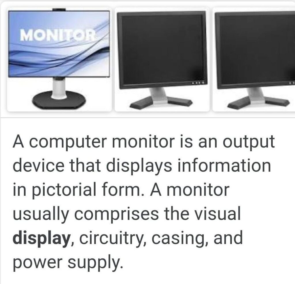 Functions of Computer Monitor - ClassNotes.ng