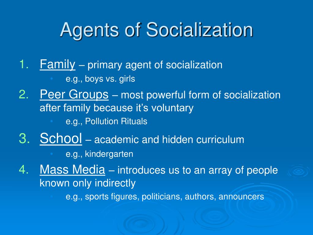 Agents and Processes of Socialization - ClassNotes.ng