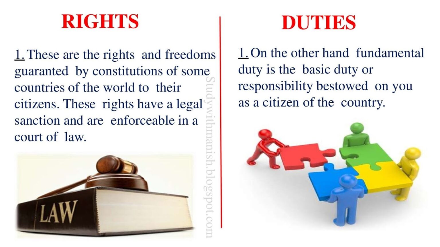 Rights and Responsibilities in Civic Education - Class Notes