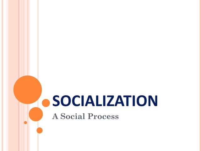 The Process of Socialization - ClassNotes.ng