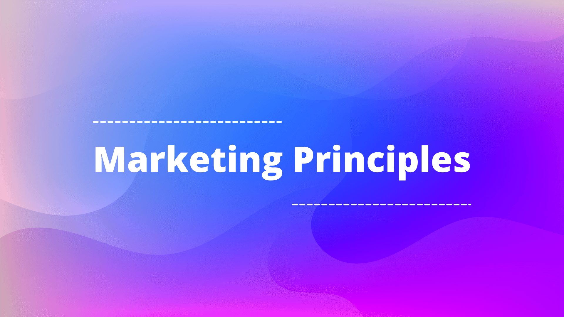 Marketing Principles - ClassNotes.ng