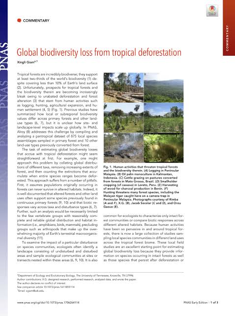 Case study: The impact of deforestation on biodiversity - Class Notes